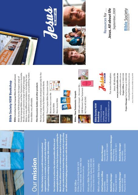 JAAL Sydney Resource brochure A4.indd - Jesus All About Life
