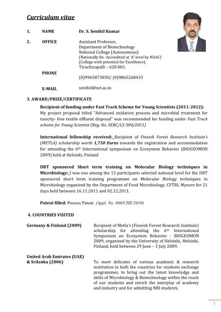 Curriculum vitae
