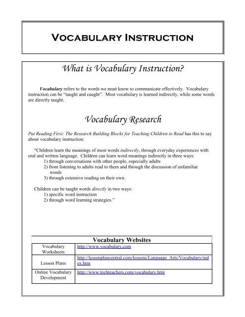 Vocabulary - Danco Phonics