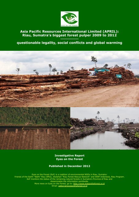 APRIL: Riau, Sumatra's biggest forest pulper ... - eyes on the forest