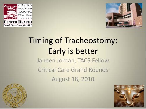 Early vs Late Tracheostomy