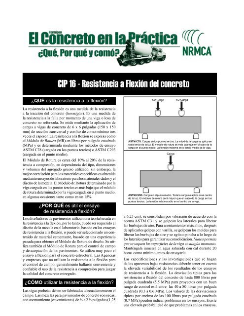 CIP 16 - Resistencia a Flexión del concreto - National Ready Mixed ...