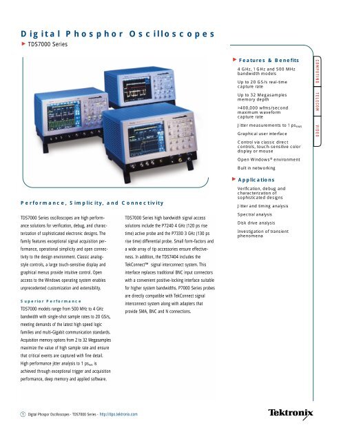 Tektronix TDS7000 Series Digital Phosphor Oscilloscopes - Tevet LLC