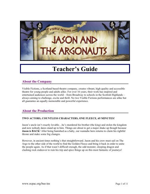Jason and the Argonauts Teacher Guide