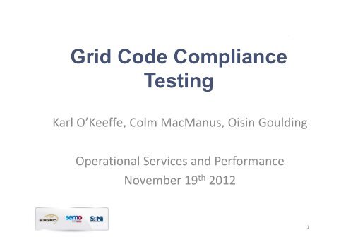 Grid Code Compliance Testing - Eirgrid