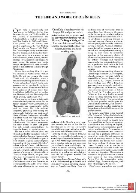 THE LIFE AND WORK OF OISIN KELLY - Irish Arts Review