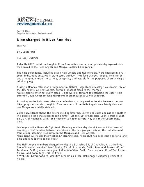 Laughlin River Run Mongols And Hells Angels