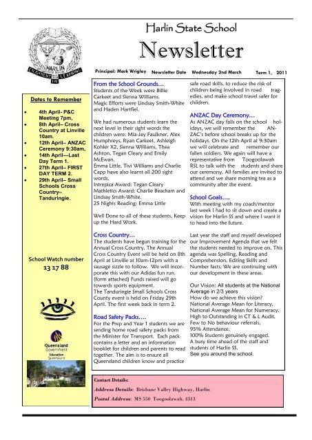 Newsletter - Harlin State School