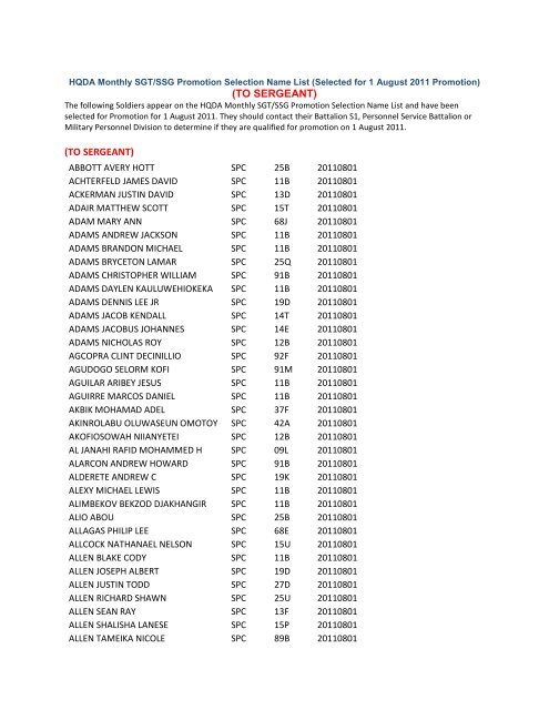 (TO SERGEANT) (TO SERGEANT) - NCOsupport.com