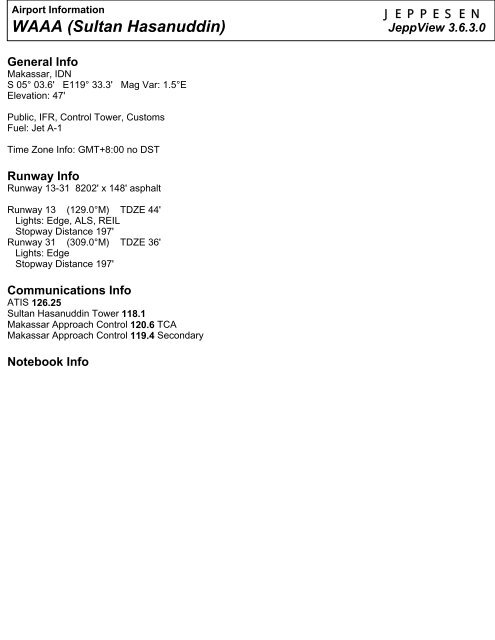 JeppView 3.6.3.0 WAAA (Sultan Hasanuddin) - saripedia.com