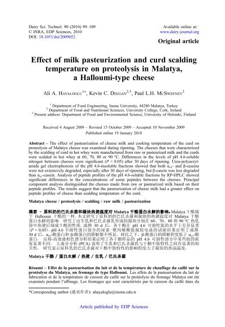 PDF (1.111 MB) - Dairy Science and Technology