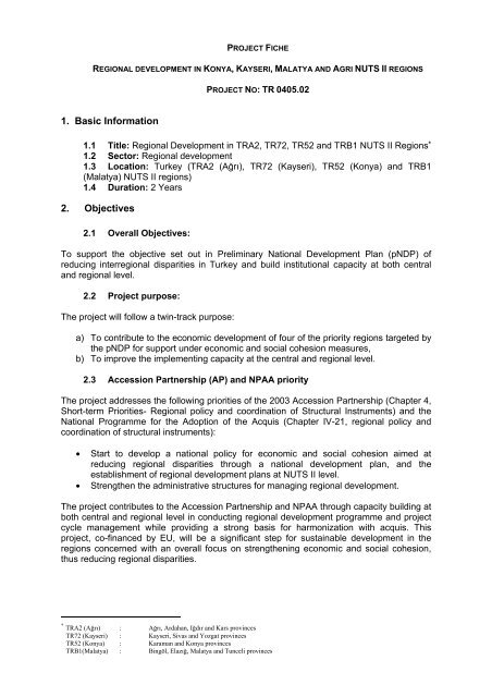 Standard Summary Project Fiche