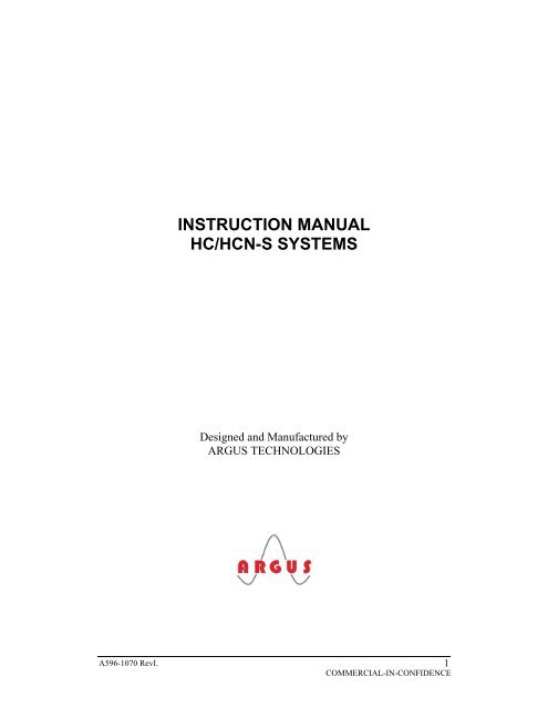 INSTRUCTION MANUAL HC/HCN-S SYSTEMS - Argus Antennas