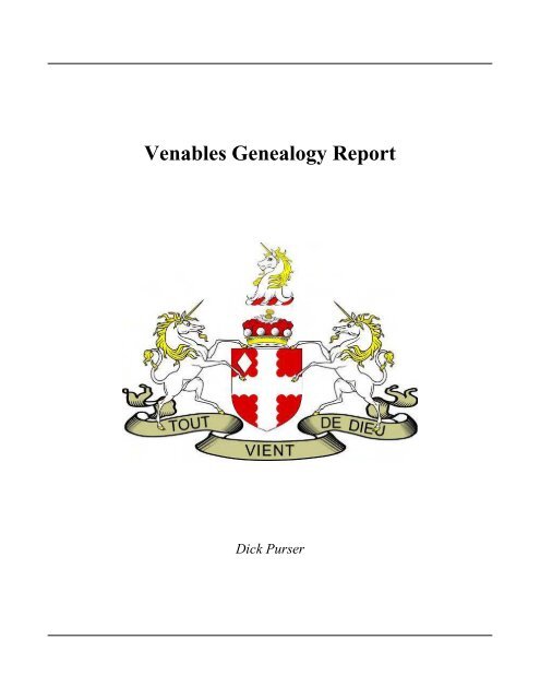Venables Genealogy Report - leigh