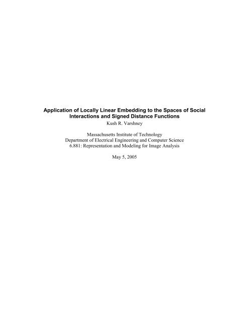 Application Of Locally Linear Embedding To The Spaces Of Social