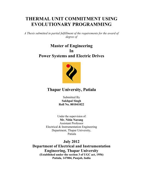 View/Open - Thapar University