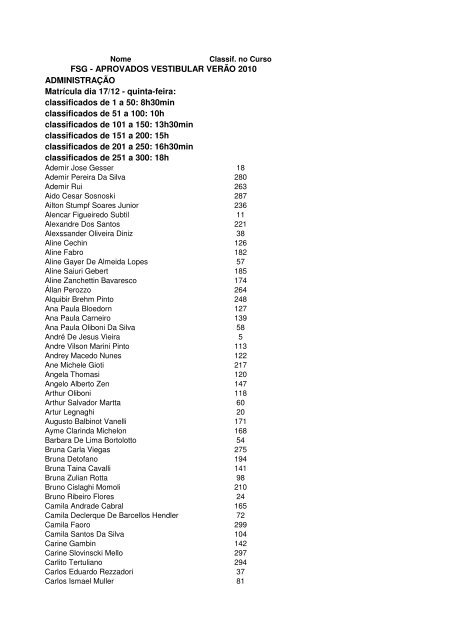 Confira aqui o listão - clicRBS