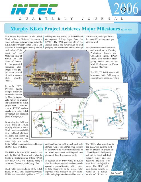 Murphy Kikeh Project Achieves Major Milestones by Don ... - Intecsea