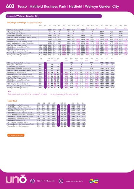301 Bus Timetable Hatfield To Welwyn Garden City | Fasci Garden