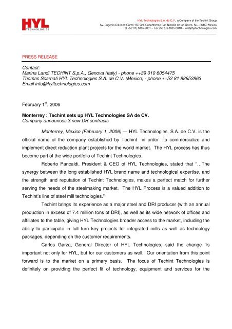 Marina Landi TECHINT SpA, Genova - Tenova