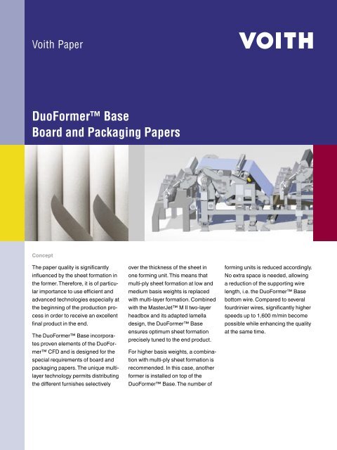 DuoFormer™ Base - Voith