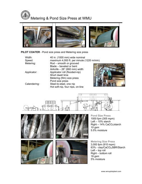 Metering & Pond Size Press at WMU