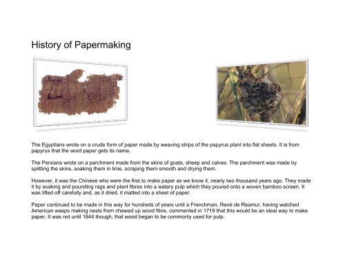 History of Papermaking - Mondi Shanduka