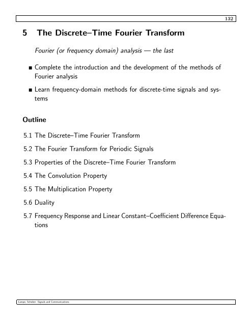 5 The Discrete–Time Fourier Transform