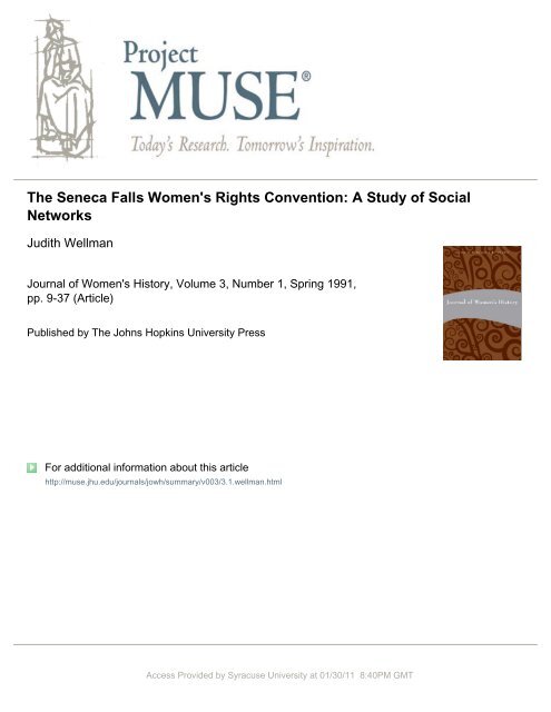 The Seneca Falls Women's Rights Convention - Some Basic ...