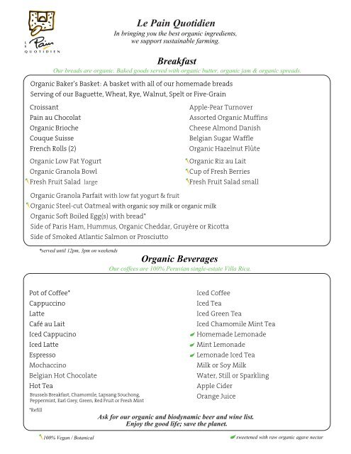Core Menu - Final 6-12-08 II - Le Pain Quotidien
