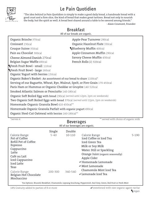 Core Menu - Final 6-12-08 II - Le Pain Quotidien