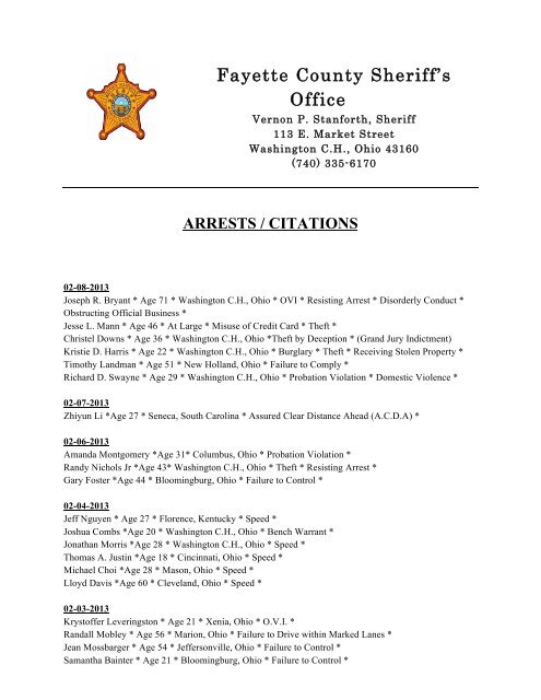 Fayette County Sheriff's Office - Fayette Advocate