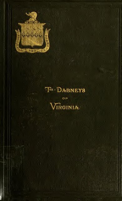 Sketch of the Dabneys of Virginia, with some of their family records