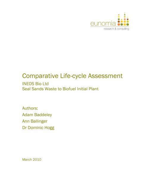 Comparative Life-cycle Assessment - Main report - Ineos