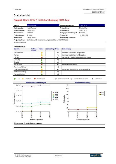 Projekt Statusbericht (PDF) - Spol AG
