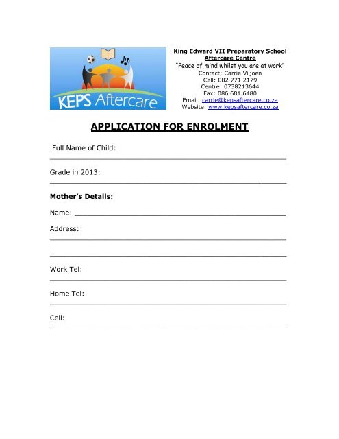 King Edward VII Preparatory School - KEPS Aftercare