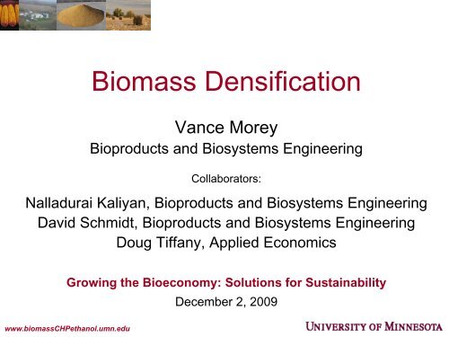 Biomass Densification - University of Minnesota Extension Service