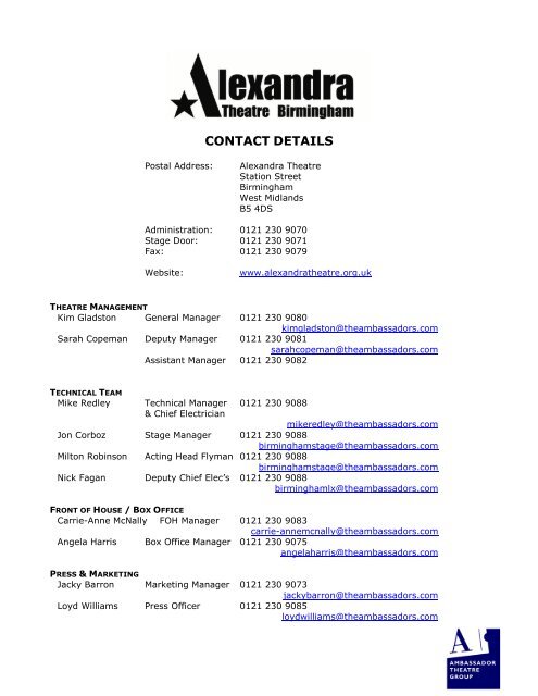 CONTACT DETAILS - Modelbox