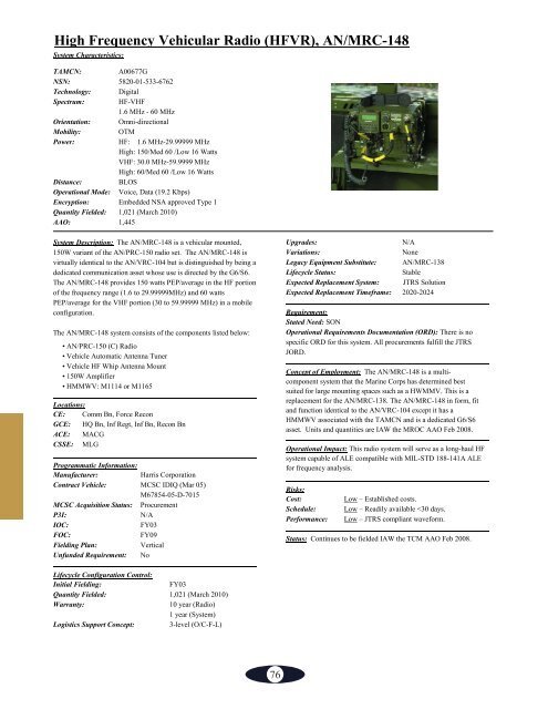 High Frequency Vehicular