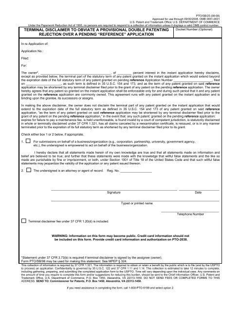 terminal disclaimer to obviate a provisional double patenting