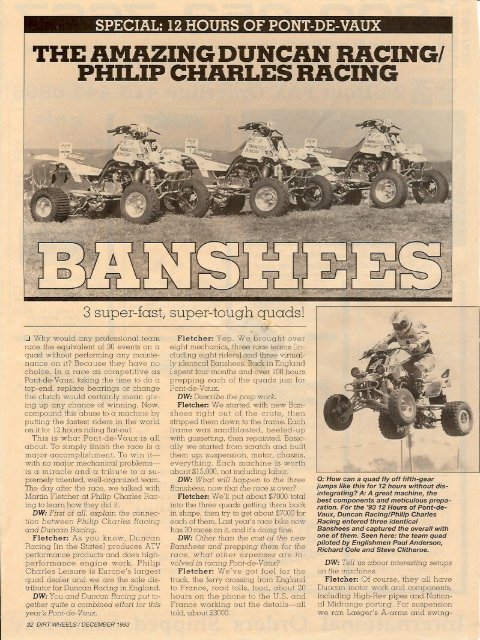 The Amazing Duncan Racing/Philip Charles Racing Banshee