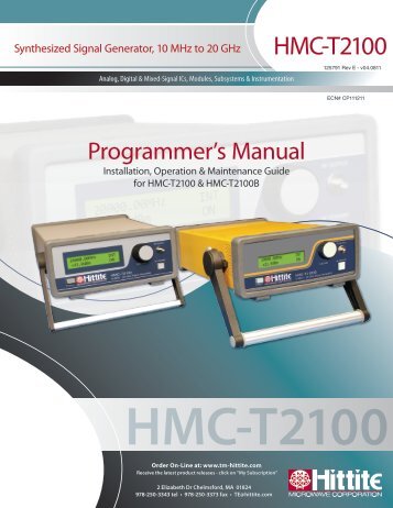 Selecting Prescalers for PLL Synthesizers - Hittite Microwave