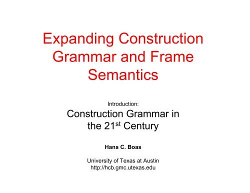Expanding Construction Grammar and Frame Semantics