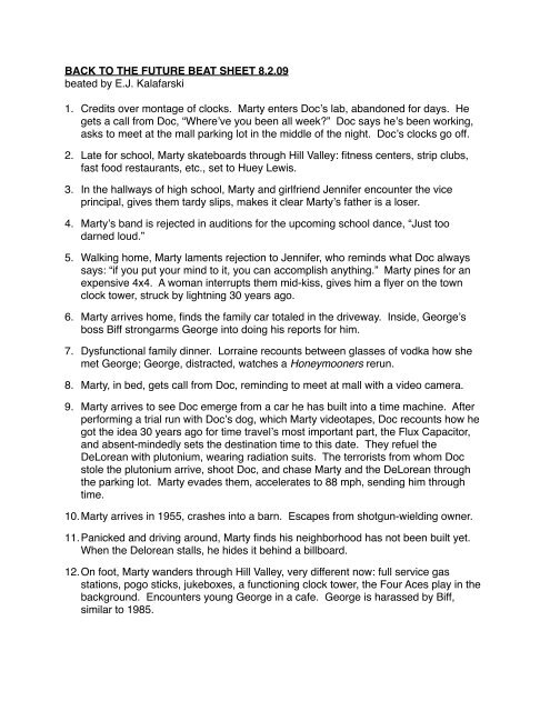 back to the future beat sheet 8.2 - Beat Sheet Central