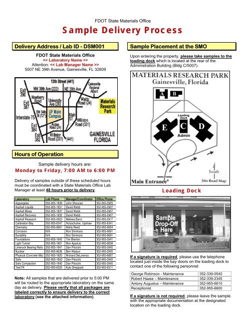 FDOT: State Materials Office - Sample Delivery Process