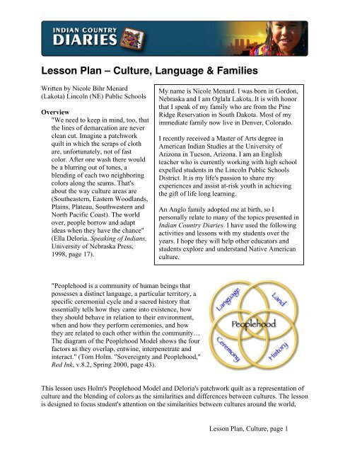 Lesson Plan – Culture, Language & Families - PBS Lesson Plan – Culture, Language & Families - PBS