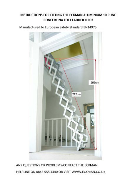 instructions for fitting the eckman aluminium 10 rung