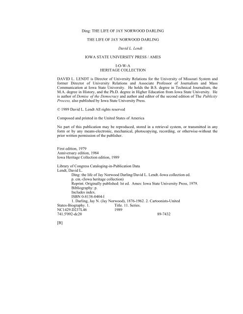 The Life of Jay Norwood Darling - JN Ding Darling Foundation