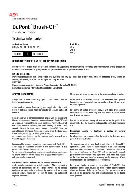 DuPont Brush-Off - South Gippsland Weeds