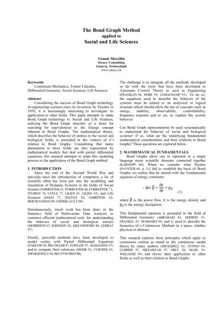 The Bond Graph Method applied to Social and - Straco